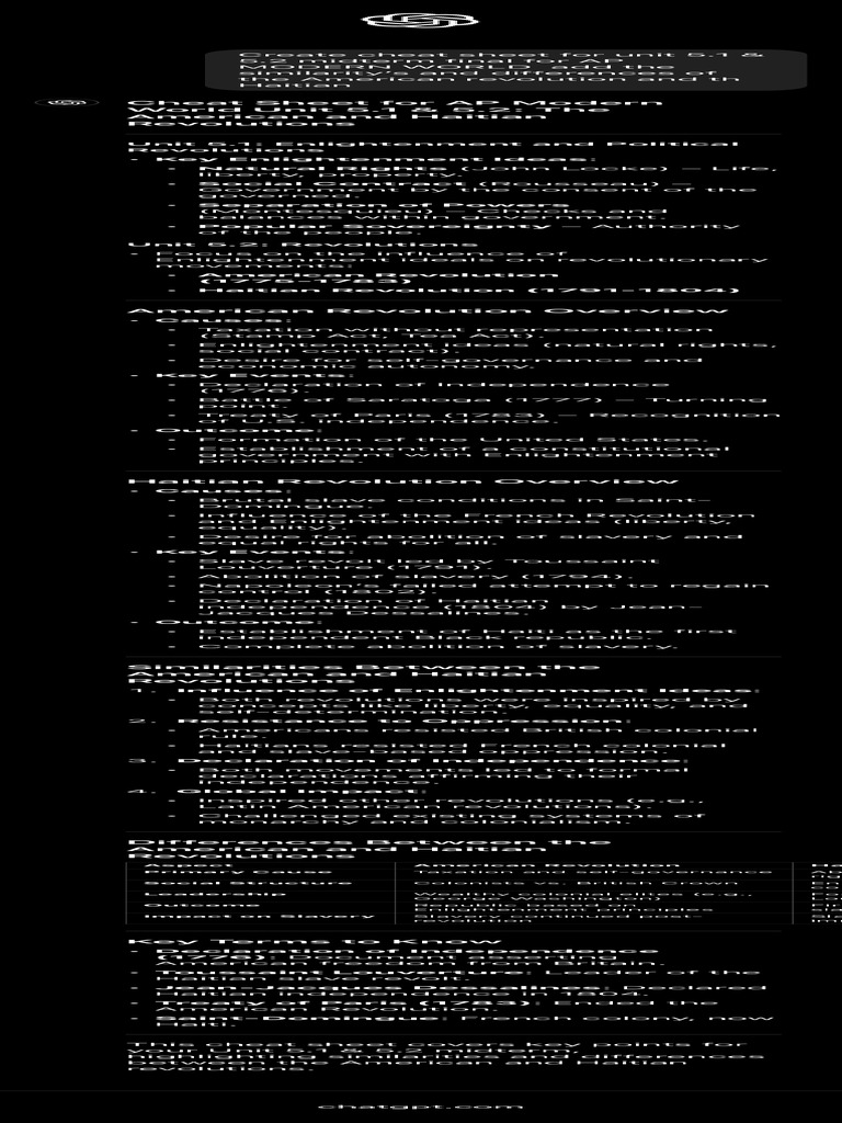 Unit 4 AP World Cheat Sheet | PDF Unit 4 AP World Cheat Sheet | PDF
