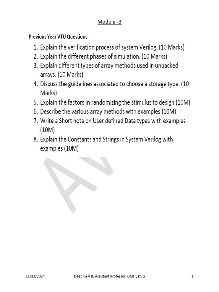 Module-3 Question Bank | PDF