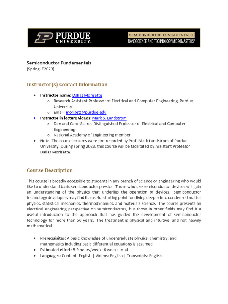 SPR23 SemiFun Syllabus v1 | PDF | Physics | Engineering