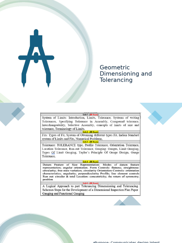 gd&t unit- 1 | PDF | Engineering Tolerance | Metrology