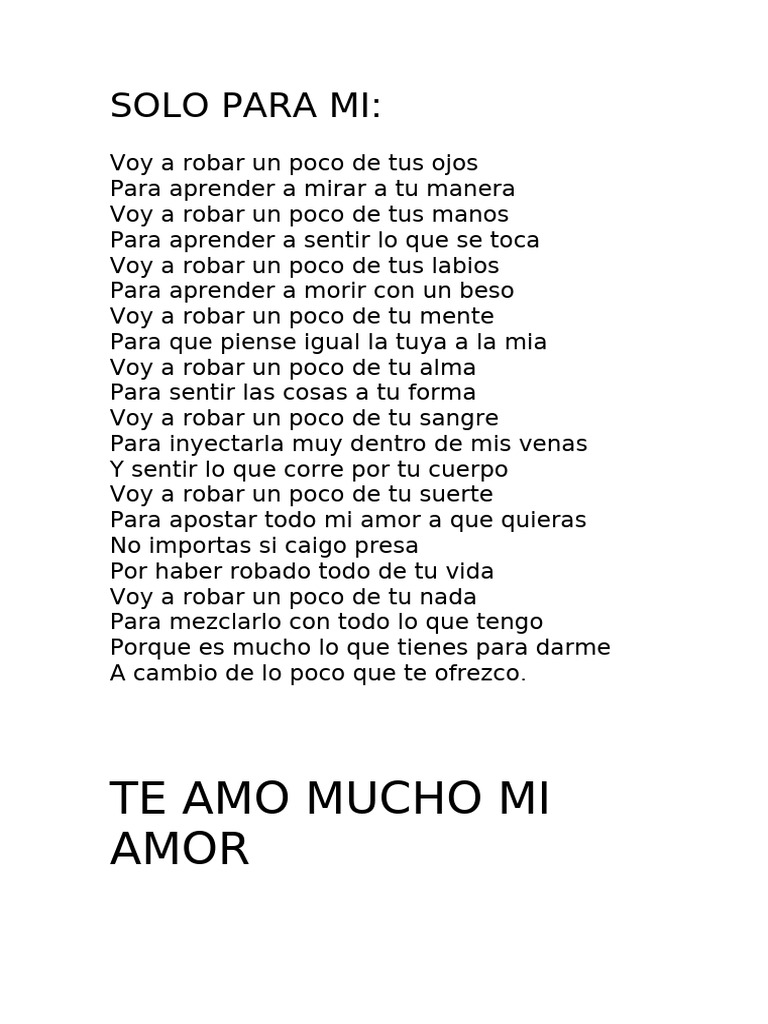 Robando tu esencia: un poema de amor | PDF