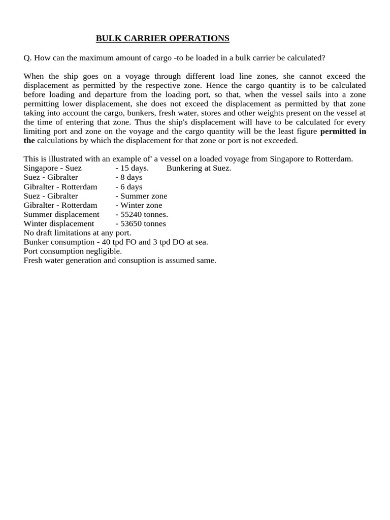 Bulk Carrier Operations Pdf Ships Bending