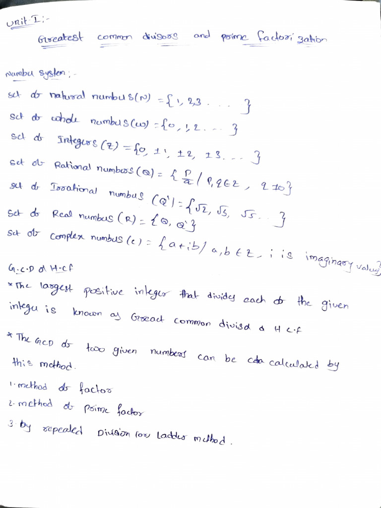 Maths Unit 1 | PDF