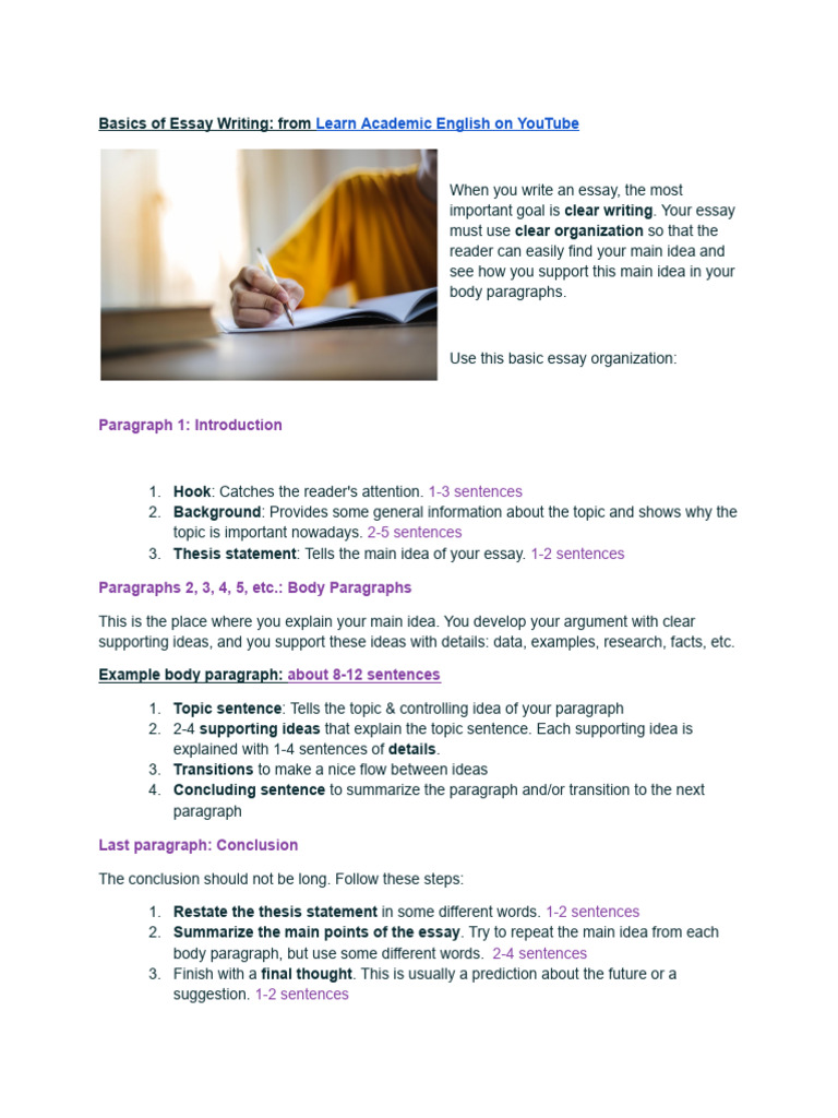 Basics of Essay Writing | PDF