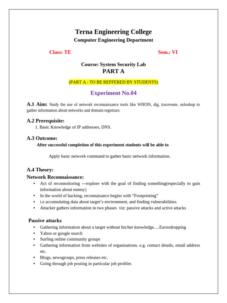 Network Reconnaissance Tools Overview | PDF | Domain Name Registrar ...