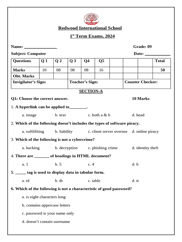 1 term Garde 9 | PDF | Html | Computer Program