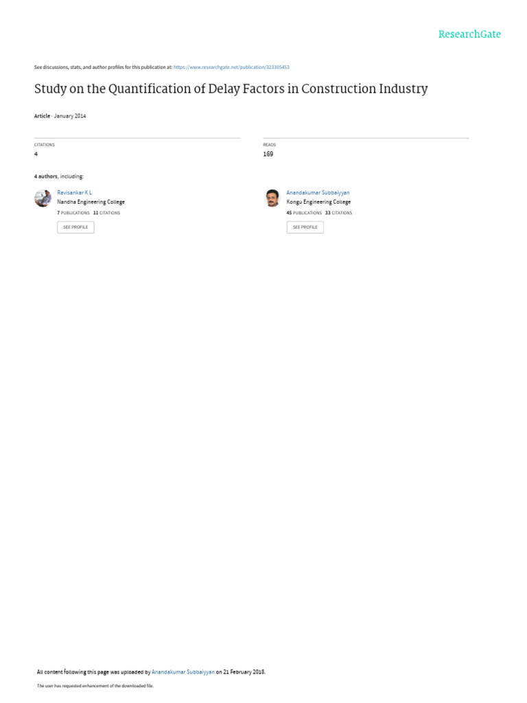 Quantification of Delay Factors | PDF | Iso 9000