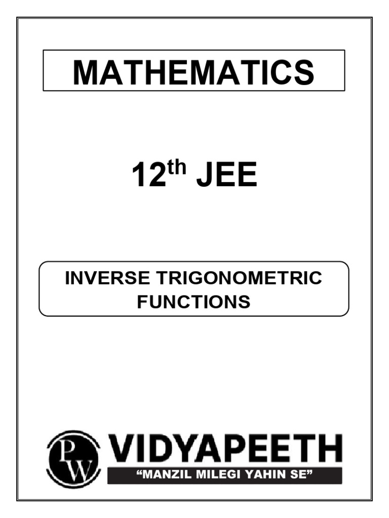 Inverse Trigonometric Functions - DPPs | PDF | Trigonometric Functions | Function (Mathematics)