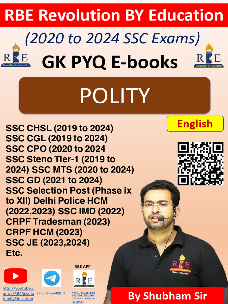 POLITY (2020 To Jan 2025) PYQ Exam-Wise Ebook - RBE | PDF | Government Of India | Government