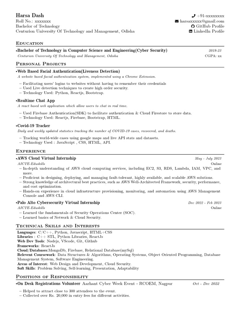 70 ATS Rating Resume Template | PDF | Amazon Web Services | Cloud Computing
