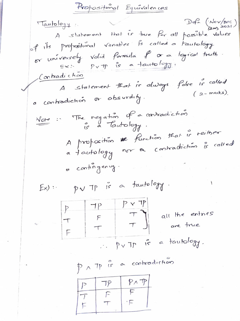 Propositional Equivalences | PDF