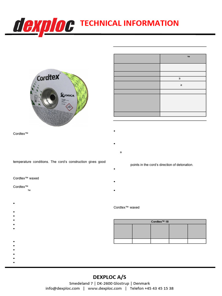 TDS - Cordtex-2021 05 04-En | PDF