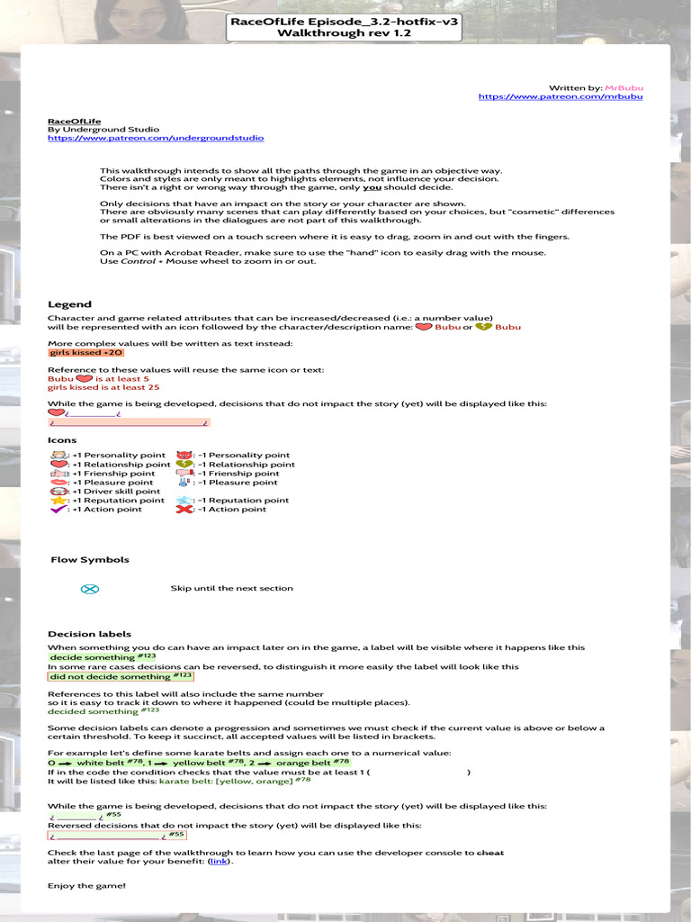 RaceOfLife Episode 3.2 Hotfix v3 Walkthrough Rev 1.2 | PDF