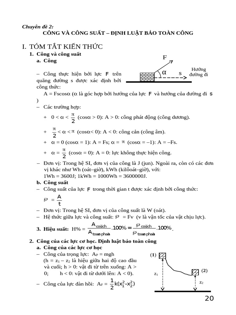 Chuyen de 2. Cong - Cong Suat - Dinh Luat Bao Toan Cong | PDF