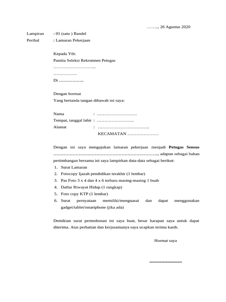 Lamaran-CV-SP - SIAP ISI | PDF