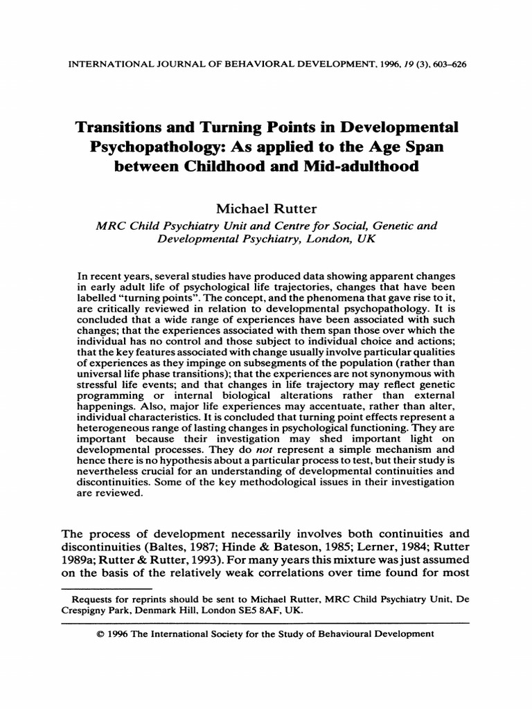 Rutter 1996 | PDF