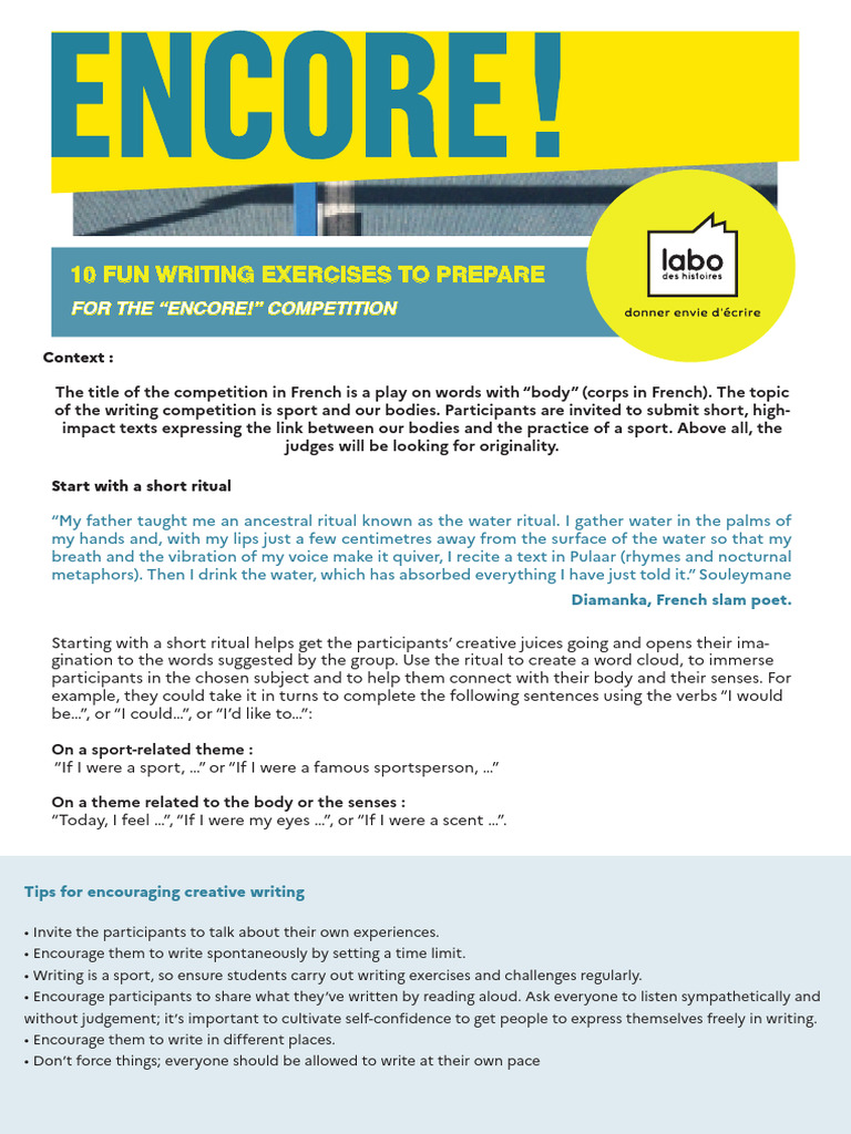 ENCORE-Writing-tips | PDF | Poetry | Haiku