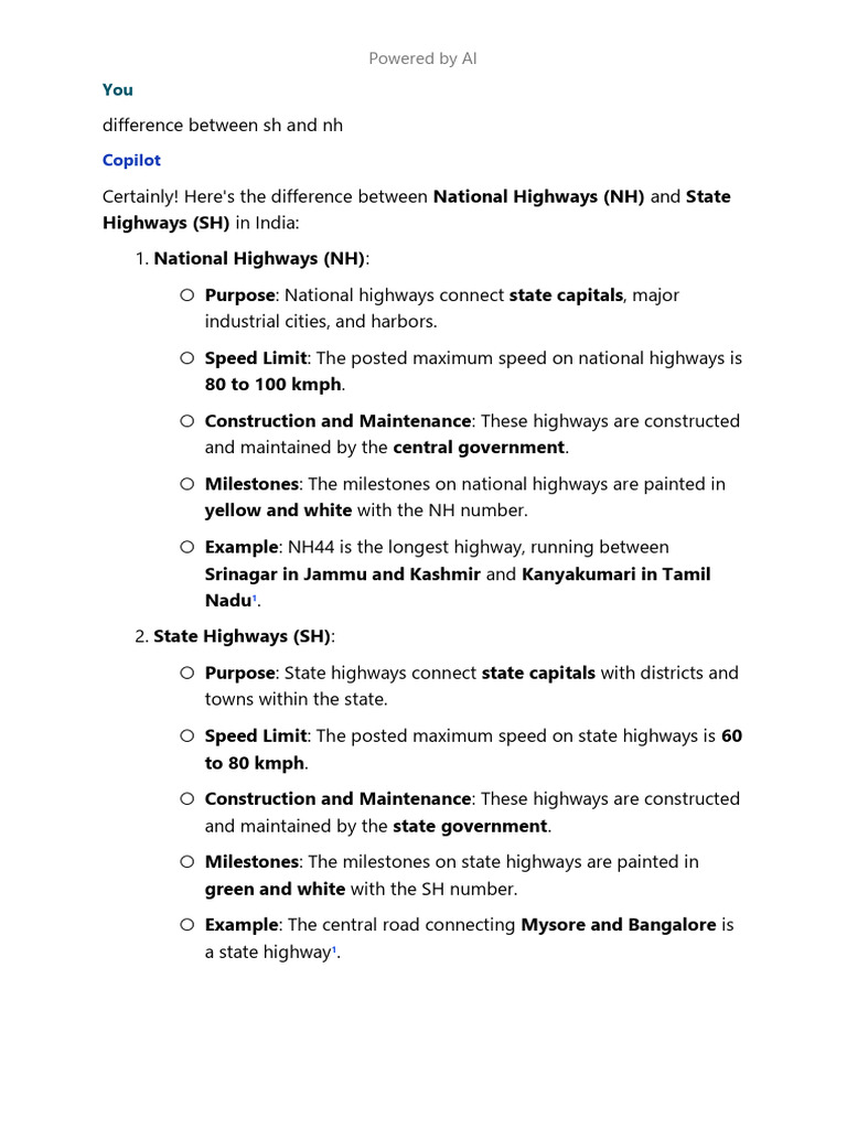Difference Between Sh and Nh | PDF Difference Between Sh and Nh | PDF