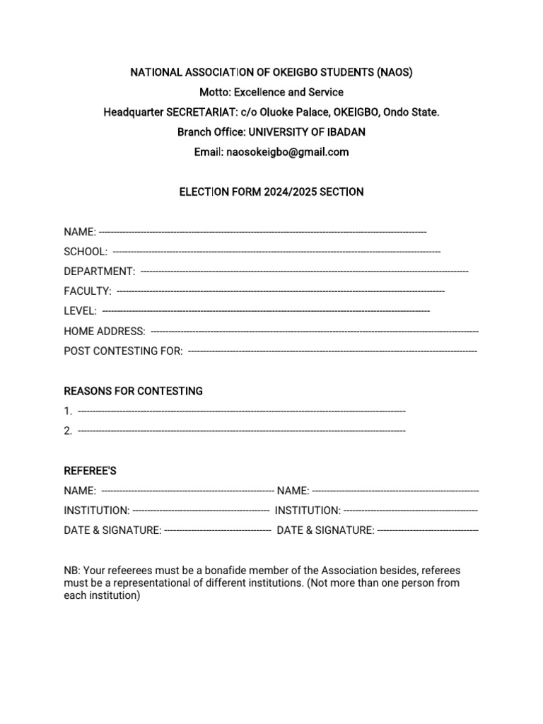 Election Form 2024 2025 Seasion | PDF | Government | Legal Documents