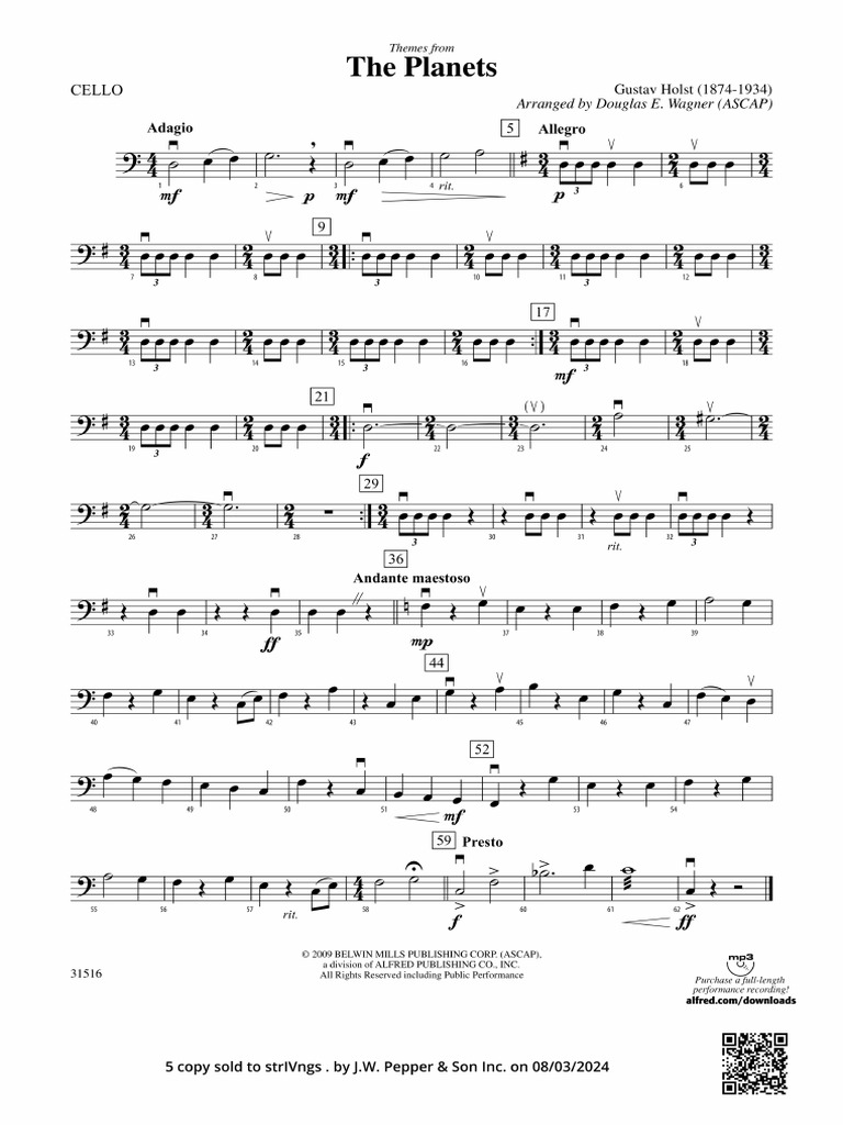 PLANETS THEMES Cello | PDF