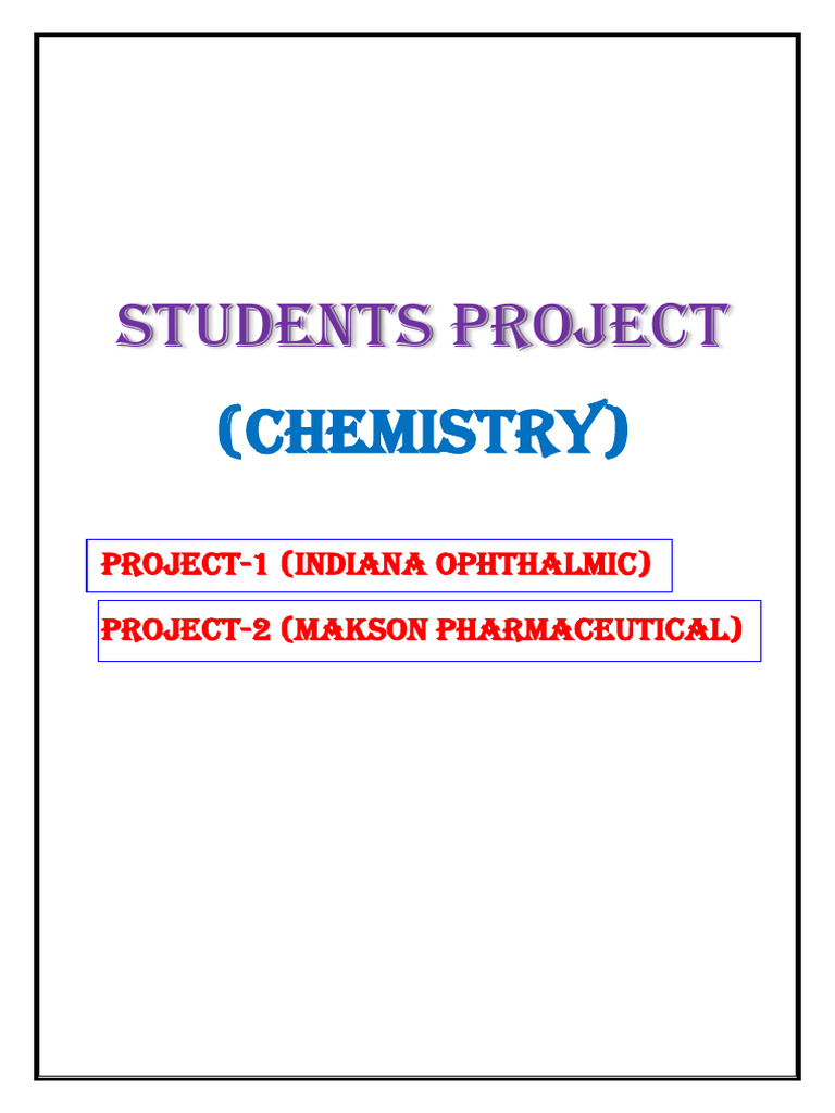 Chemistry Projects at Shree M. P. Shah College | PDF