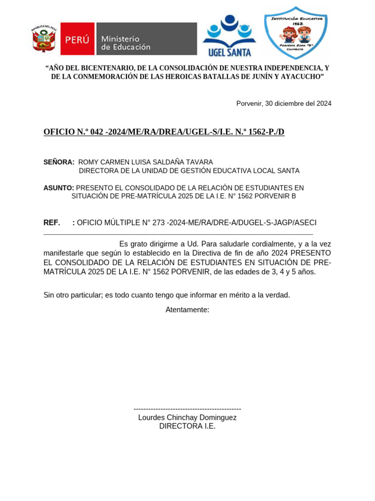 Documentos Finales I.E. #1562 | PDF