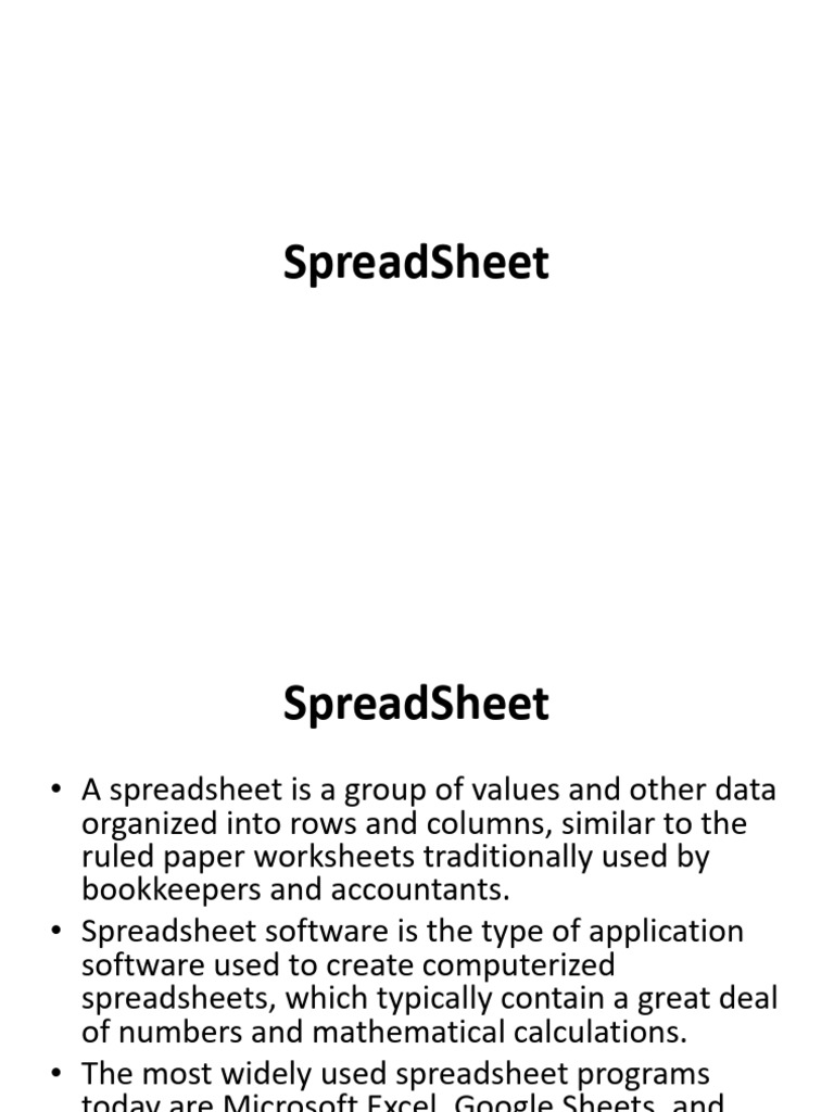 Understanding Spreadsheet Basics | PDF
