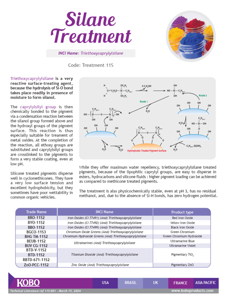 Silane-Treated Pigments Guide | PDF | Zinc Oxide | Silicone