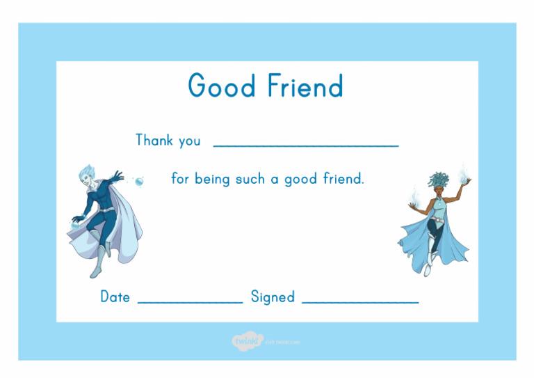 Good Friend Certificate | PDF