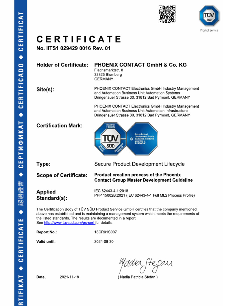 Phoenix Contact TUV APproval | PDF