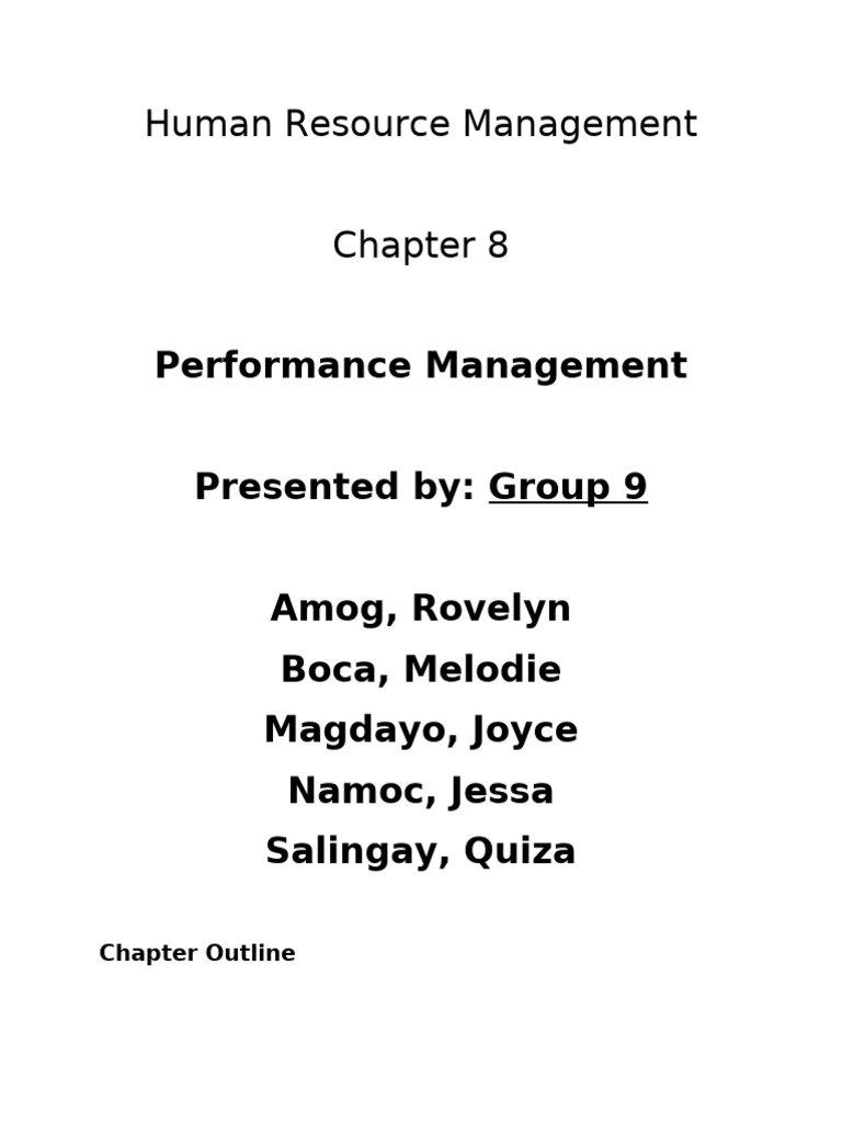 chapter 8-performance management | PDF | Goal | Performance Appraisal
