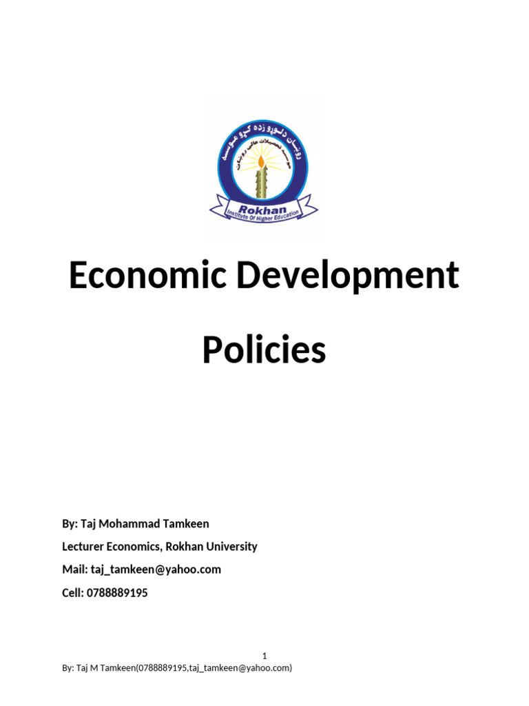Economic Development Policy | PDF | Inflation | Macroeconomics