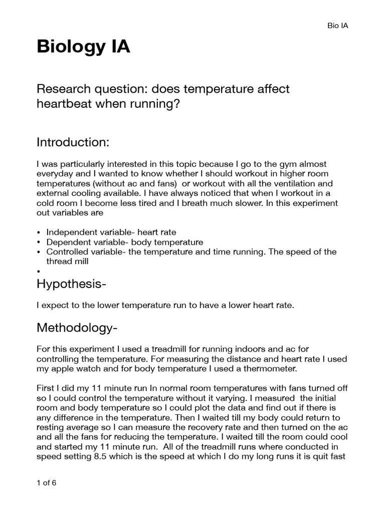 bio ia pdf final | PDF | Heart Rate | Temperature