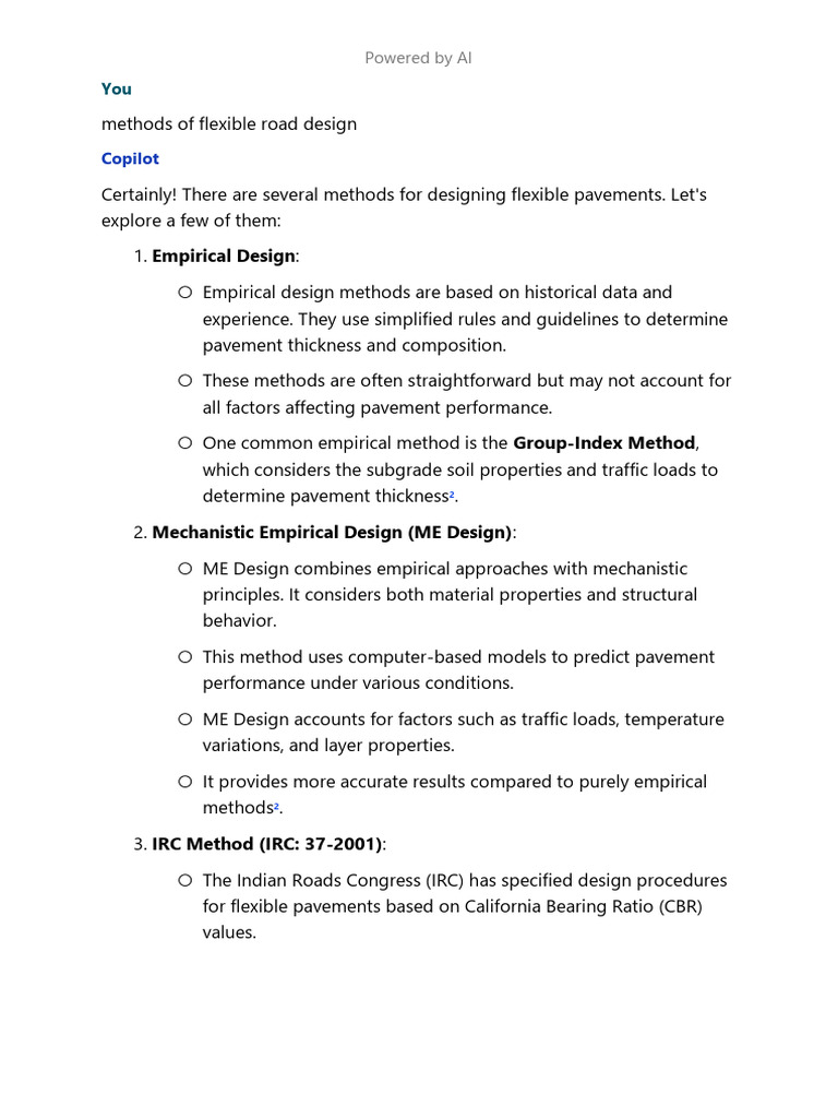 Methods of Flexible Road Design | PDF | Road Surface | Applied And ...