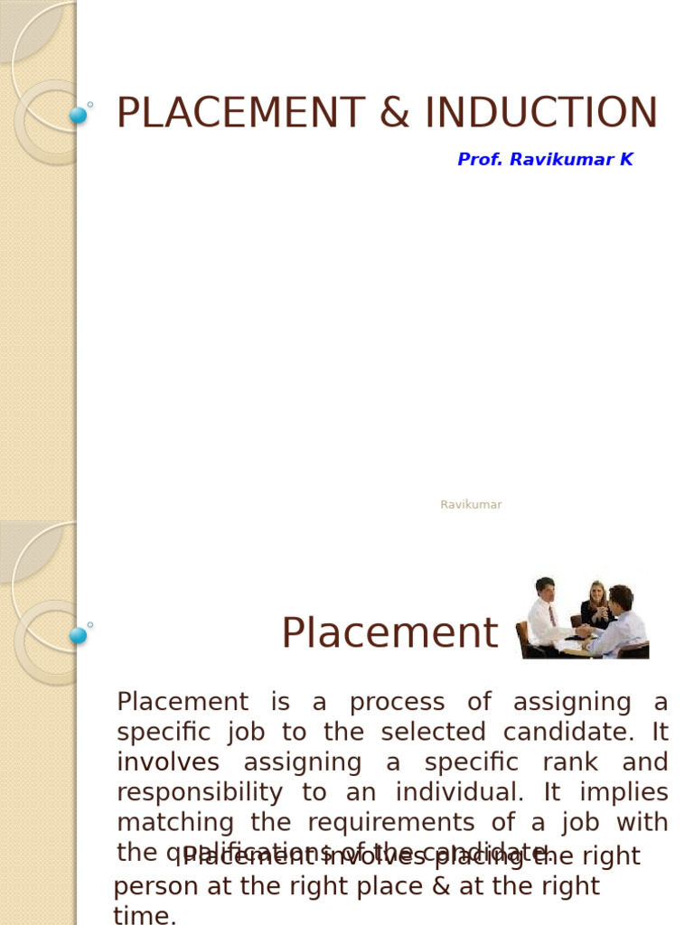 Placement & Induction | PDF