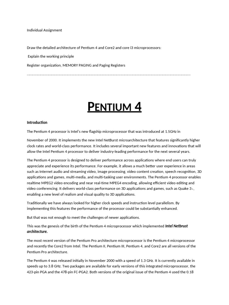 Microprocessor Indiviual Assignment | PDF | Cpu Cache | Multi Core Processor