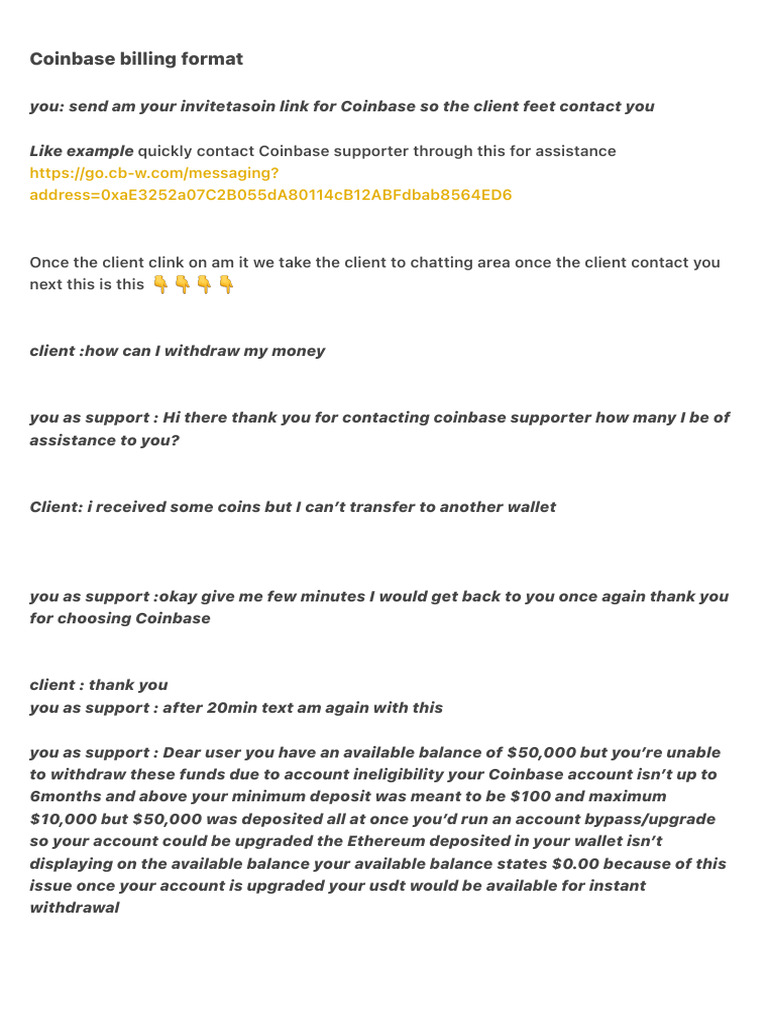 Coinbase Billing Format | PDF | Banking Technology | Payments