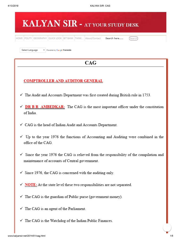 KALYAN SIR_ CAG | PDF | Government | Governance