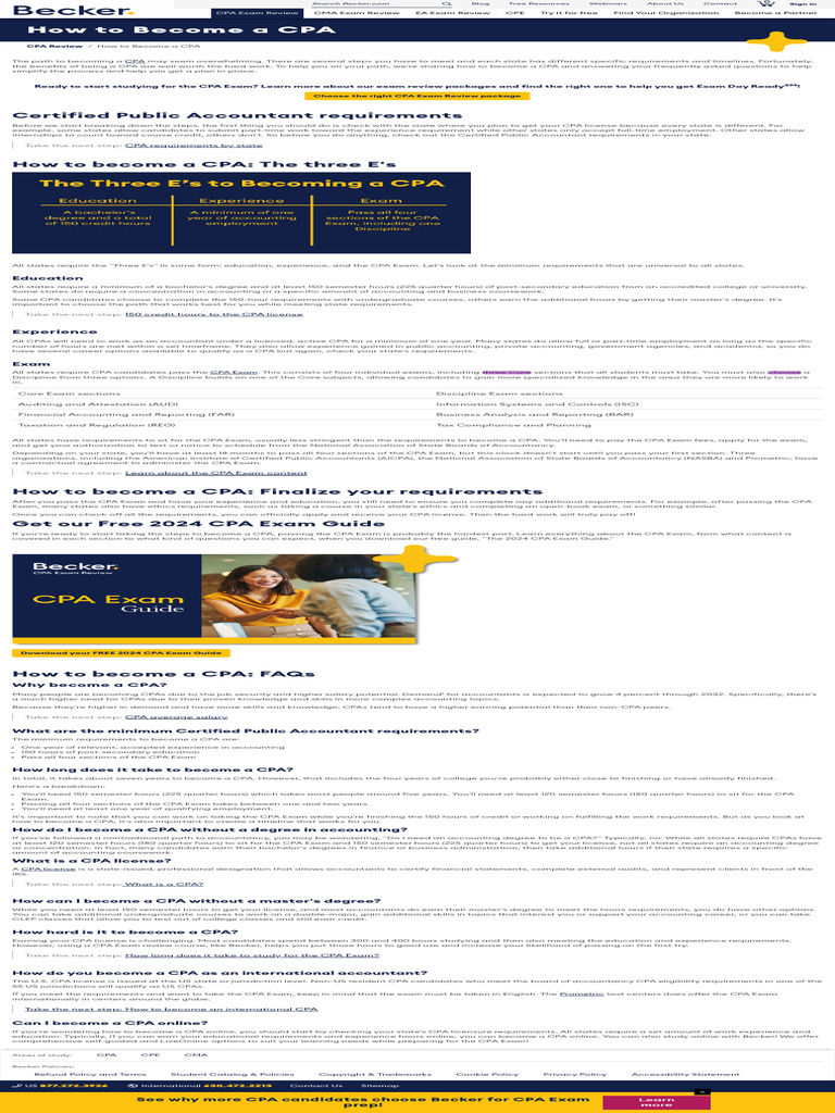 How to Become a US CPA in 4 Steps | Becker | PDF | Certified Public Accountant | Uniform ...