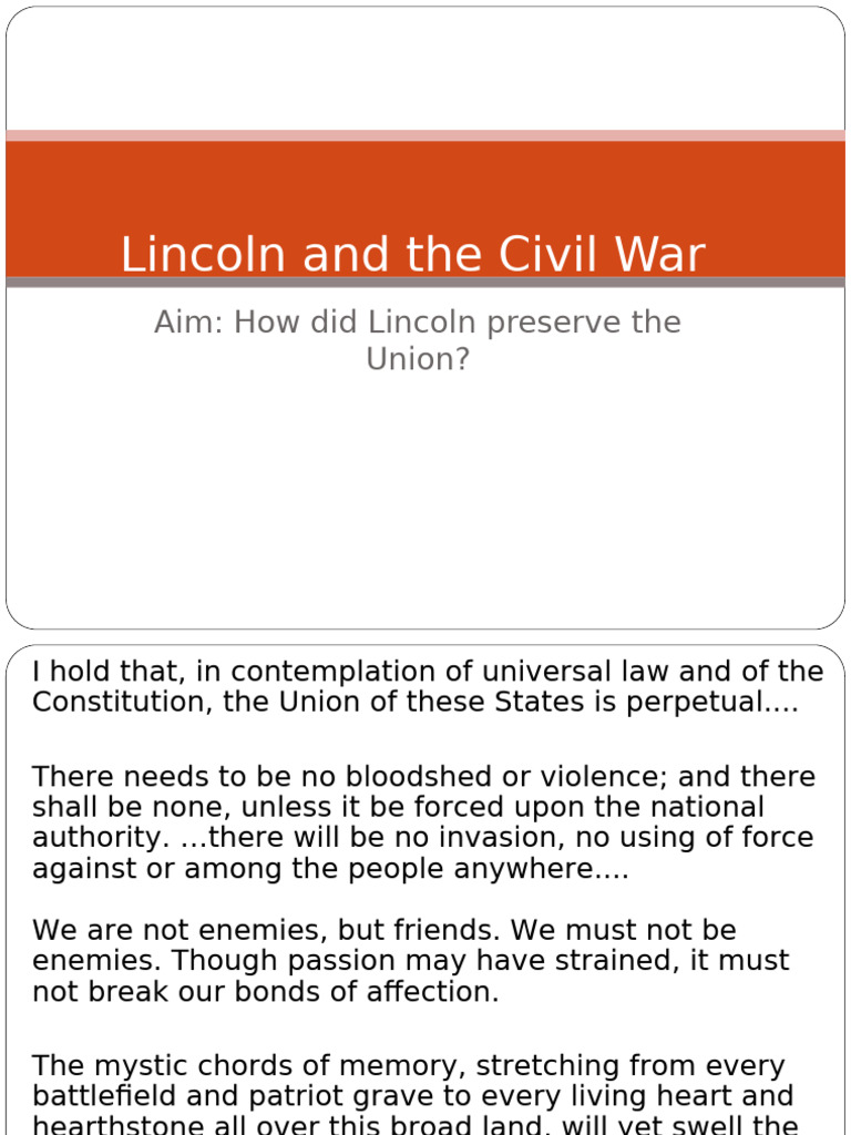 Apush - Lincoln and the Civil War-2 | PDF | Emancipation Proclamation ...