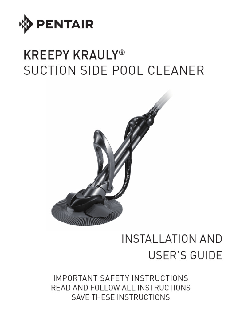 Kreepy Krauly Owners Manual English | PDF | Valve | Pump