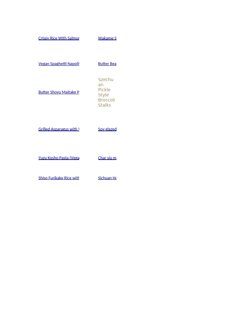 Harajuku New Menu | PDF