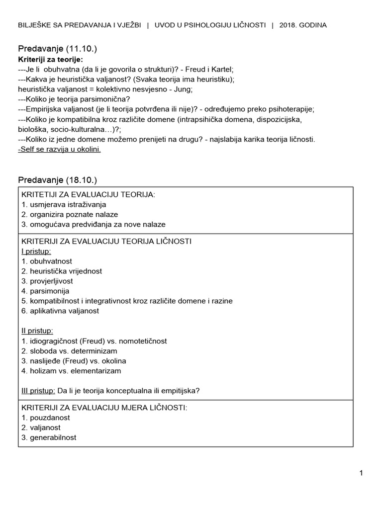 Predavanje (11.10.) : Kriteriji Za Teorije | PDF