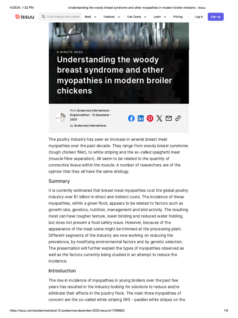 Understanding the woody breast syndrome and other myopathies in modern ...