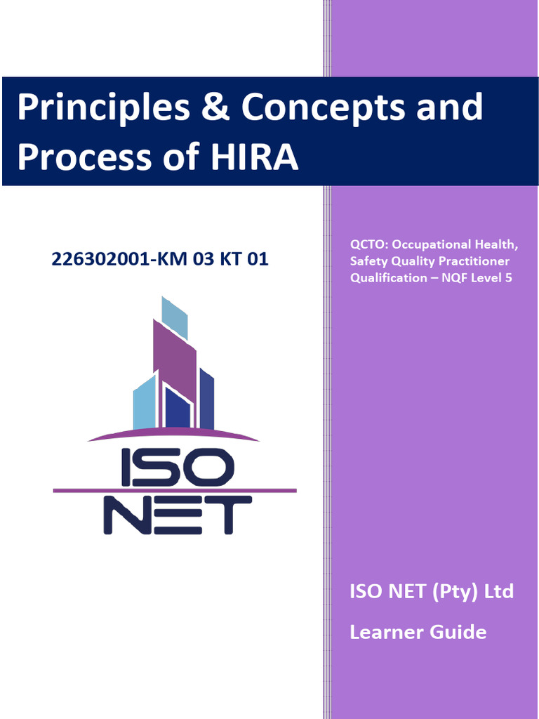 KM 03 KT 01 Principles & Concepts and Process of HIRA | PDF | Risk ...