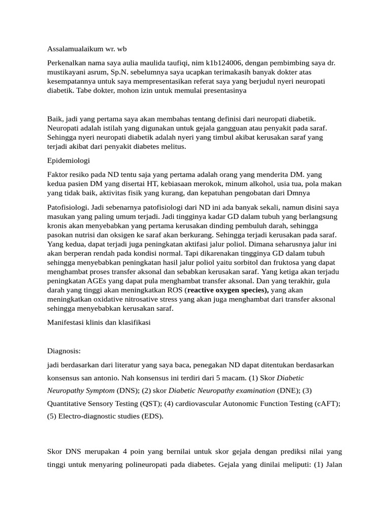 catatan presentasi referat saraf aul | PDF