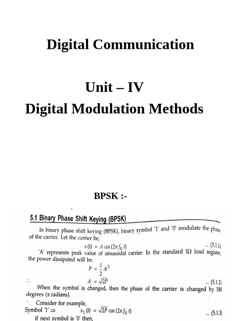 UNIT IV Digital Communication | PDF