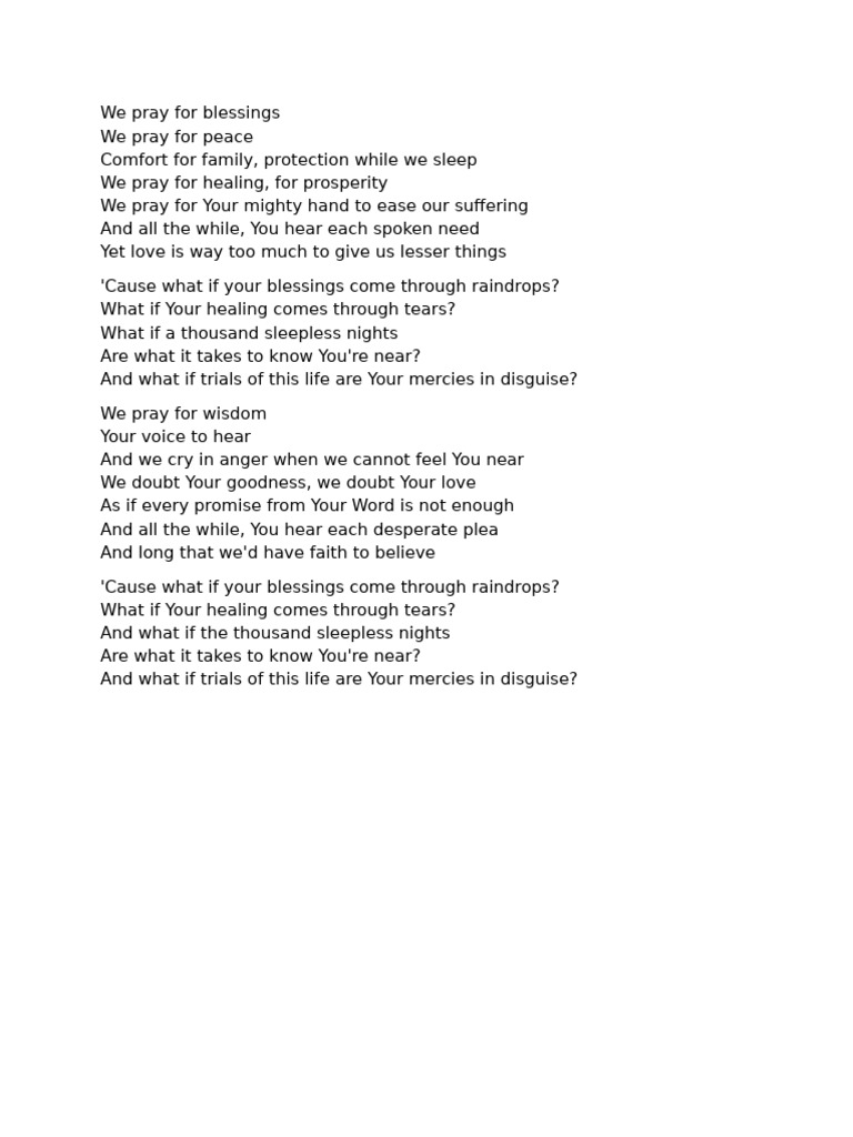 Blessings (Laura Story) | PDF