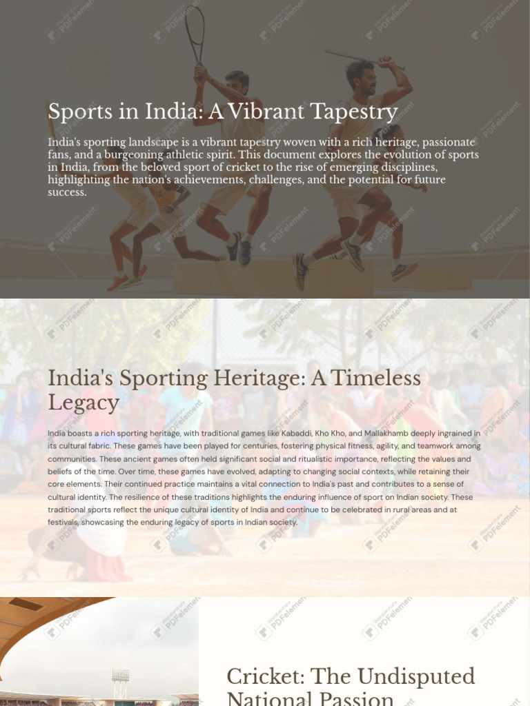 Sports in India A Vibrant Tapestry | PDF | Sports