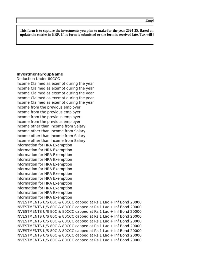 IT Declaration 2024-25 | PDF | Tax Exemption | Economies